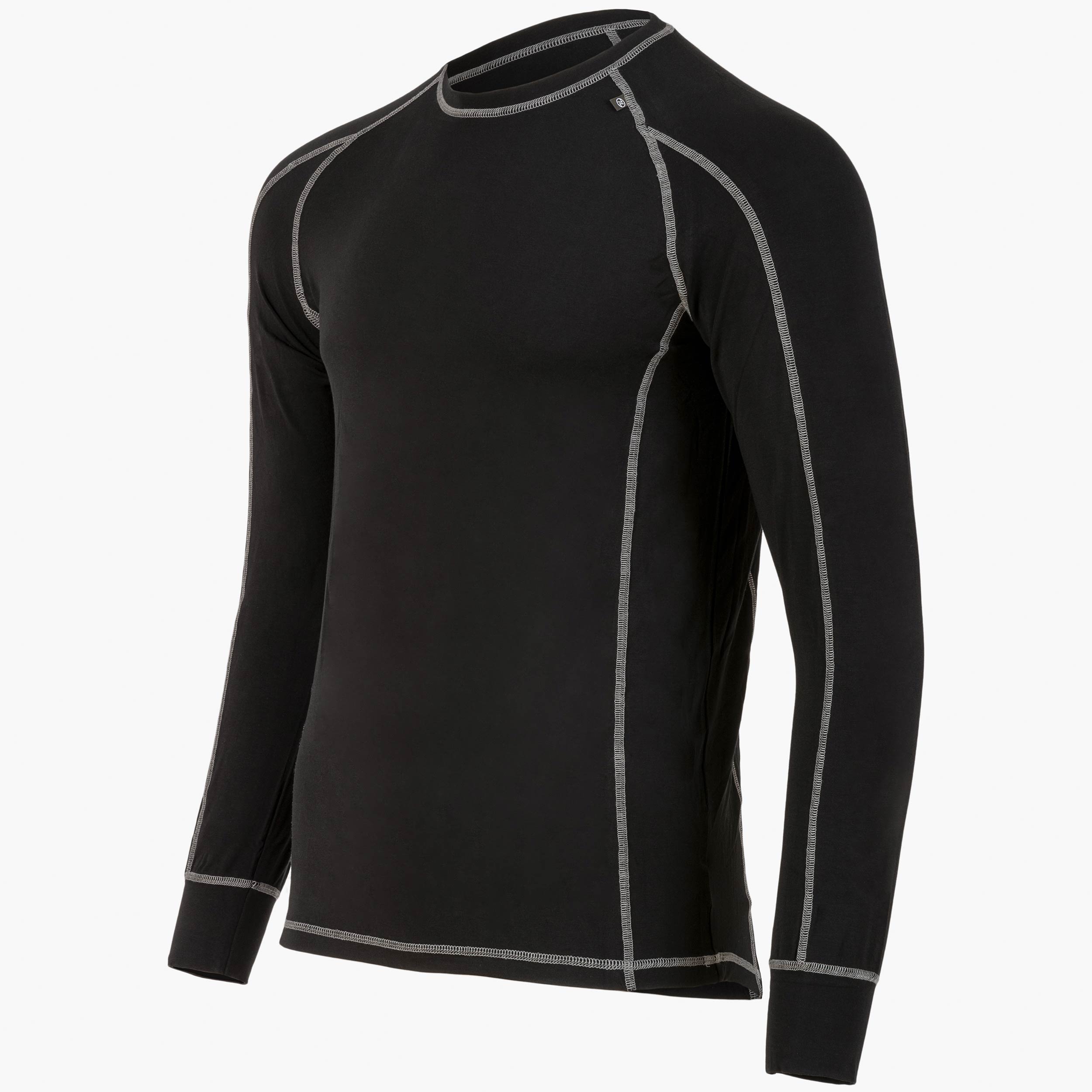 Bamboo Base Layer Long Sleeve Shirt, Mens, Black, L | Highlander ...
